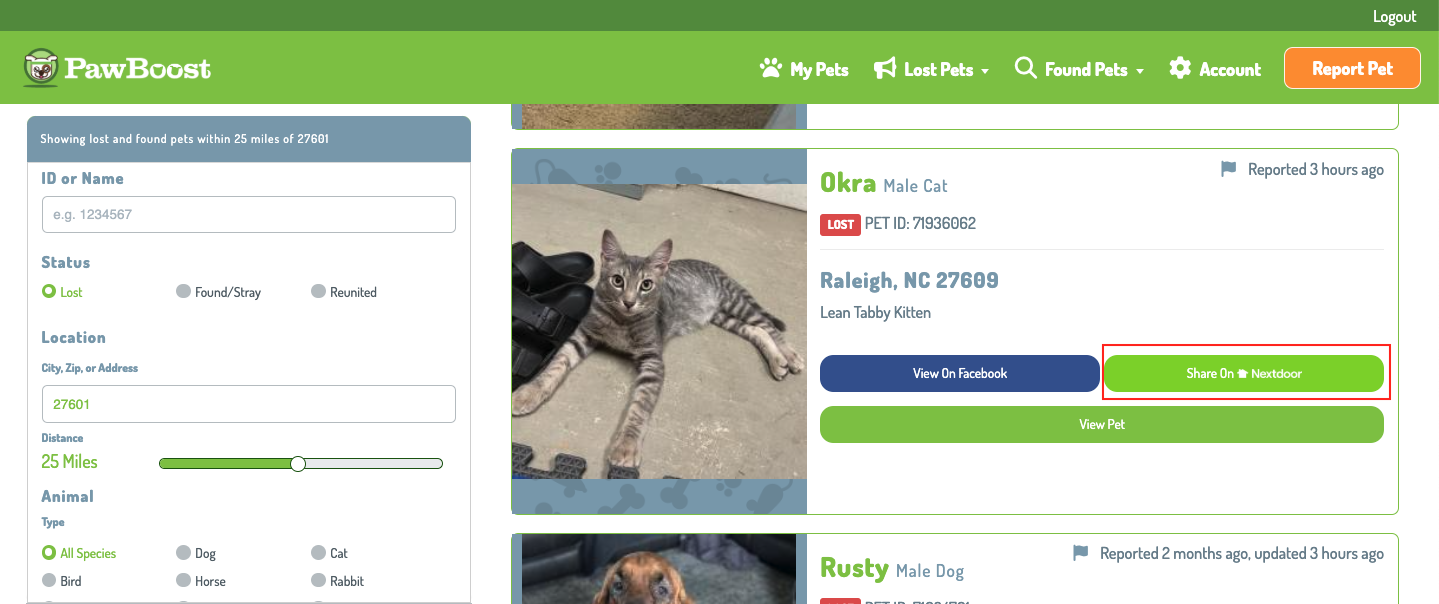 How to Post Lost and Found Pets on Nextdoor with Free PawBoost Alerts